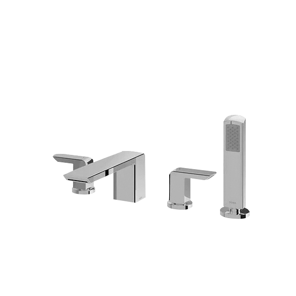 Nabina Ceramic | Deck Mounted Bath Mixer Nickel Chrome