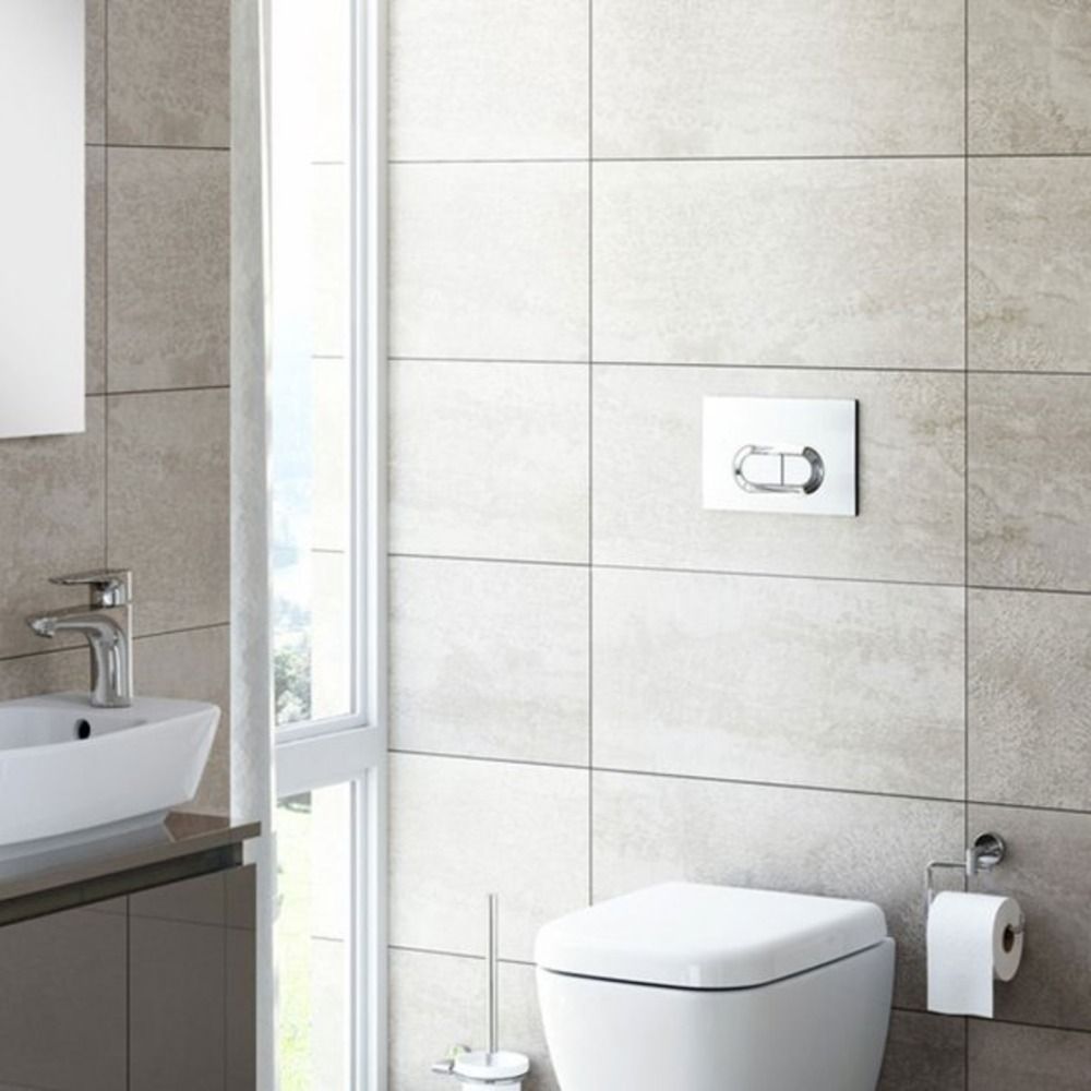 Nabina Ceramic | WC Push Plate Matt Chrome Loop
