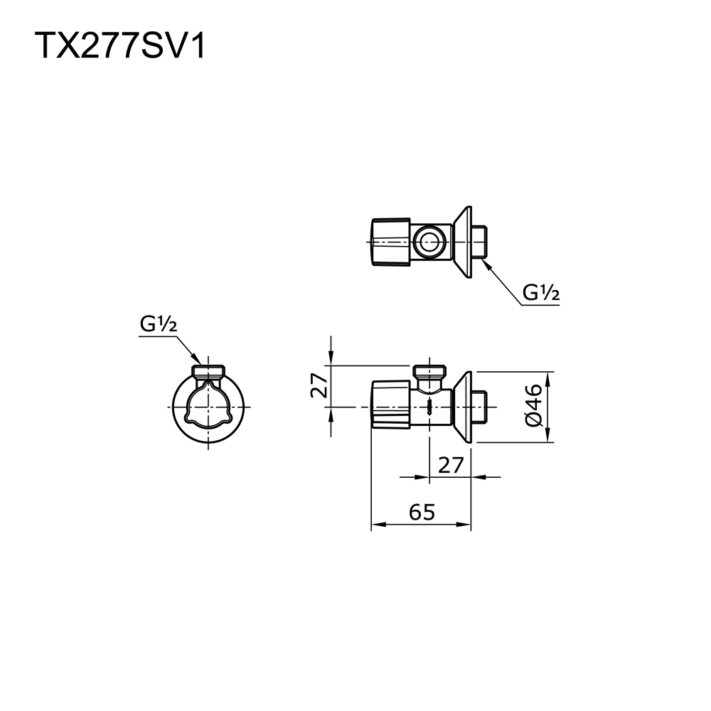 Nabina Ceramic | Stop Valve Brushed French Gold